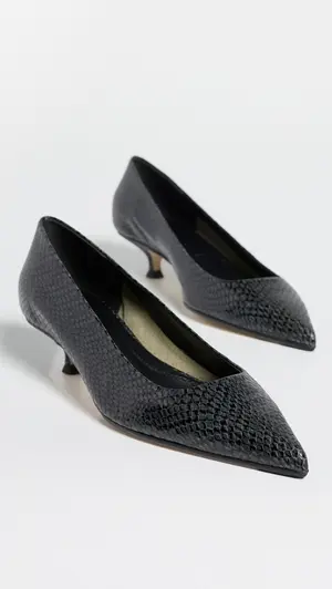 AeydĒ Cari Mini Snake Print Leather Pumps
