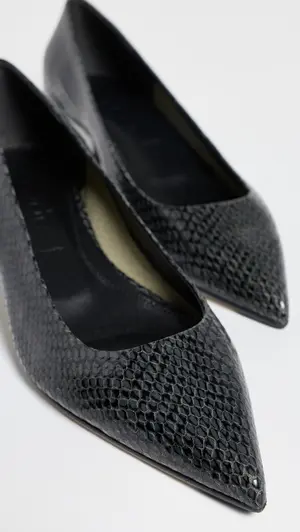 AeydĒ Cari Mini Snake Print Leather Pumps