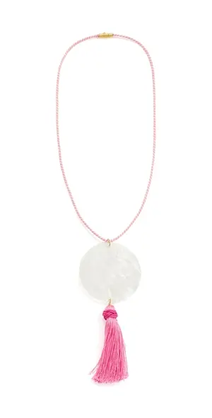 LOGAN TAY Tasseled Shell Pendant Necklace