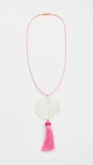LOGAN TAY Tasseled Shell Pendant Necklace
