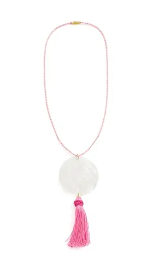 LOGAN TAY Tasseled Shell Pendant Necklace
