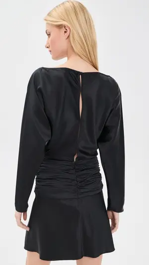 Staud Freda Silk Mini Dress - Black