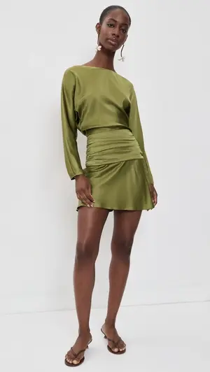 Staud Freda Silk Mini Dress