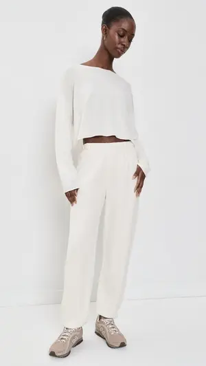 Eterne Cropped Boatneck Knit Top