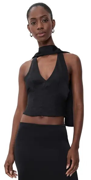 Lioness Front Row Halter Top - Noir