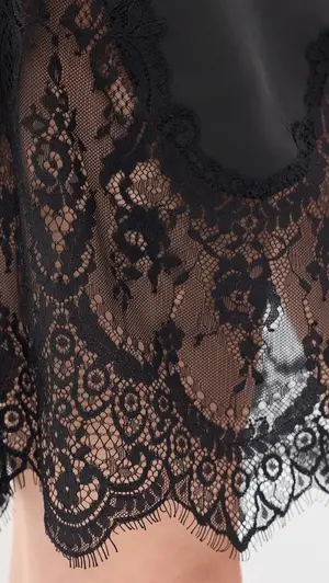 Norma Kamali Bias Slip Dress With Lace