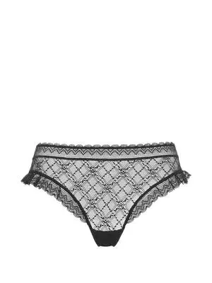 ERES Lili Ruffled Lace Thong - Black