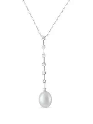 ASSAEL 18k White Gold Cultured Pearl And Diamond Drop Necklace