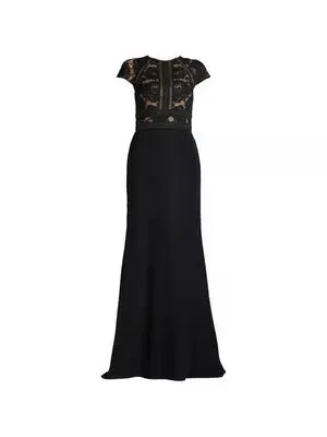Tadashi Shoji Catrine Lace-panelled Maxi Dress - Black
