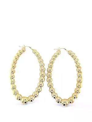 LISA NIK Beaded Oval Hoop Earrings - Gold