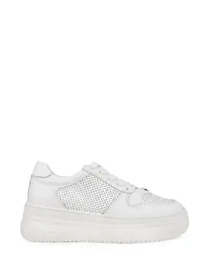 SERGIO MORETTI FIRENZE Perforated Platform Sneakers - White