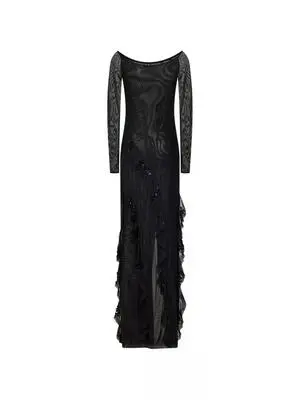 ALINA Sequin-embellished Ruffled Maxi Dress