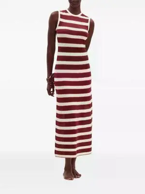 ERES Régulière Striped Open-back Maxi Dress - Red
