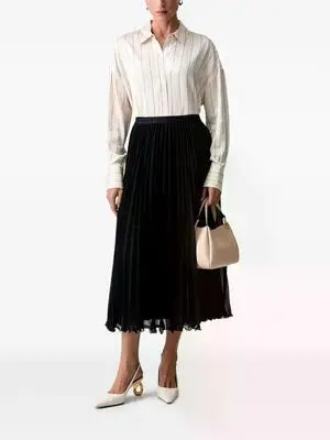 JOOP! Pleated Midi Skirt With Logo Jacquard Waistband