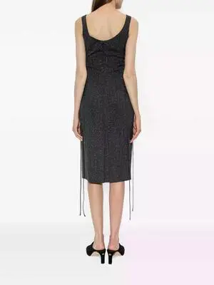 Alexander McQueen Lace-up Scoop-neck Midi Dress
