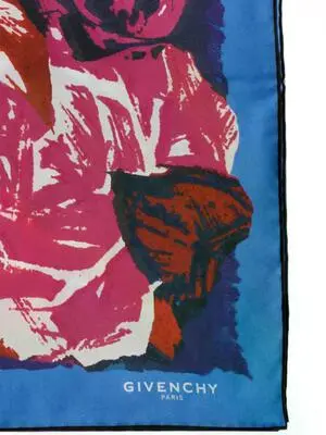 Givenchy Floral-print Silk Scarf - Blue