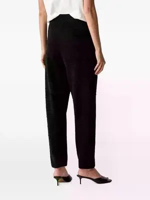 Joseph Ribkoff Ribbed Knit Logo Plaque Track Pants