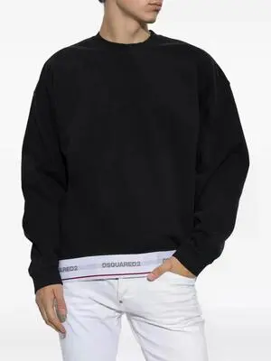 Dsquared2 Cotton Crew Neck Sweater With Logo Trim