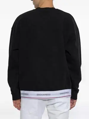 Dsquared2 Cotton Crew Neck Sweater With Logo Trim