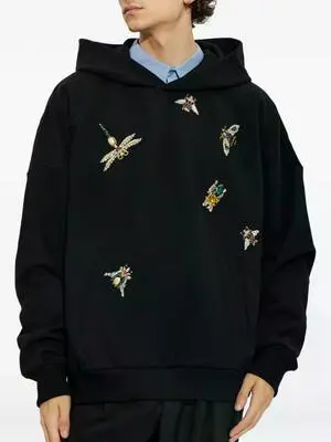 Balmain Appliqué-embellished Cotton Hoodie