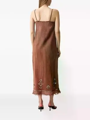HOSS INTROPIA Sequin-embellished Sleeveless Ruffled Midi Dress