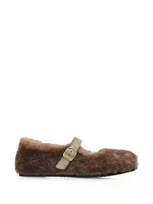 BIRKENSTOCK Santa Clarita Buckled Ballet Flats - Brown