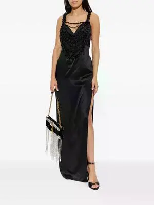 Balmain Bead-embellished Silk Maxi Dress - Black