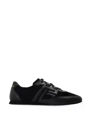Balmain Logo-patch Leather Sneakers - Black