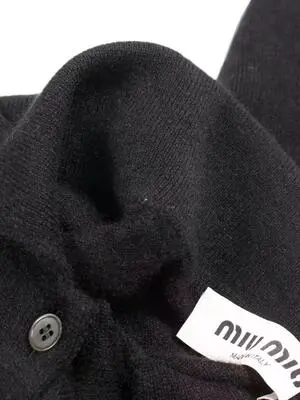 Miu Miu Cashmere Logo Cardigan - Black