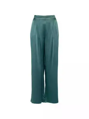 ERES Silk Satin Wide Leg Trousers - Green