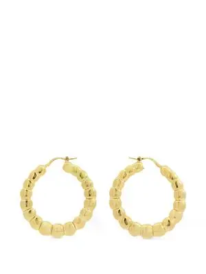 LISA NIK Golden Dreams Beaded Hoop Earrings In 18k Yellow - Gold