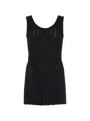 ERES Pointelle Knit Tank Top - Black