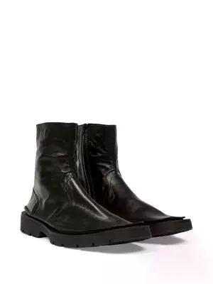 MAISON MARGIELA Square Toe Zip Up Ankle Boots