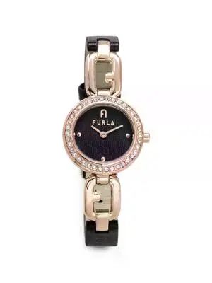 Furla Arch Crystal Embellished Watch - Black