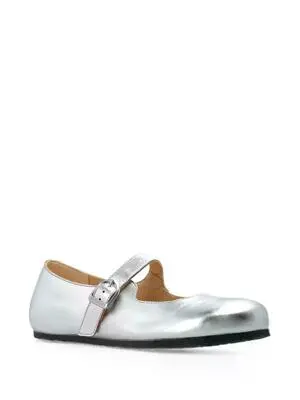 BIRKENSTOCK Santa Clarita Buckle-fastening Ballet Flats - Silver