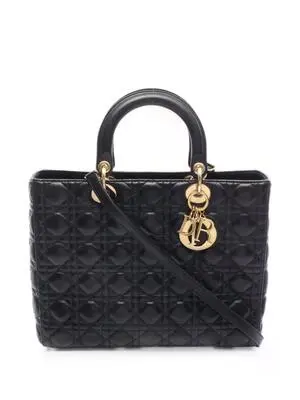 Dior Lady Cannage Tote Bag - Black