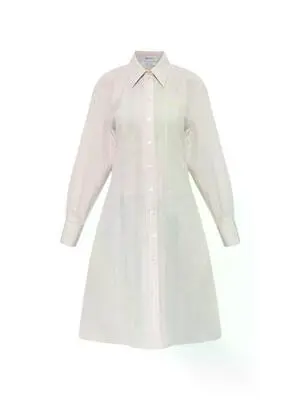Alexander McQueen Striped Lace-up Shirt Midi Dress - Neutrals