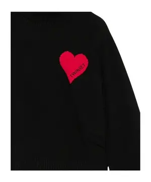 TWINSET Heart-motif High-neck Sweater
