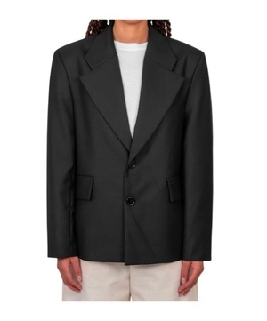 Séfr Lapel Long-sleeved Suit Jacket - Black