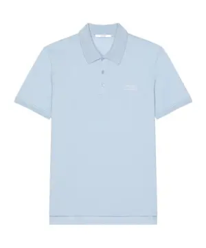 Givenchy Polo In Cotton With Paris Gros Grain - Light Blue