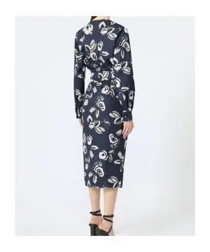 Max Mara Printed Poplin Wrap Dress