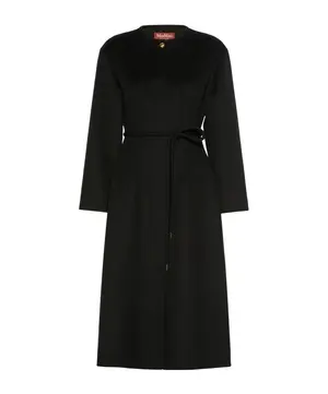Max Mara Wool, Cashmere And Silk Redingote Coat - Black