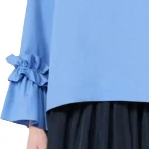 Max Mara Valzer Blouse With Ruffled Cuffs - Light Blue