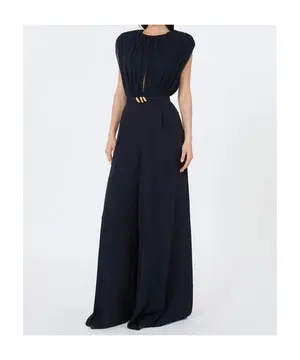Max Mara Georgette And Cady Jumpsuit Midnightblue