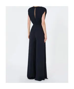 Max Mara Georgette And Cady Jumpsuit Midnightblue