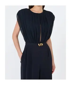 Max Mara Georgette And Cady Jumpsuit Midnightblue