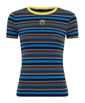 MARINE SERRE Striped T-shirt - Blue