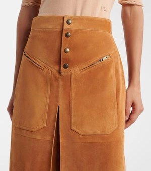 Chloé Suede Midi Skirt
