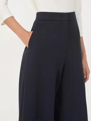 Max Mara Embroidered Logo Wide-leg Trousers