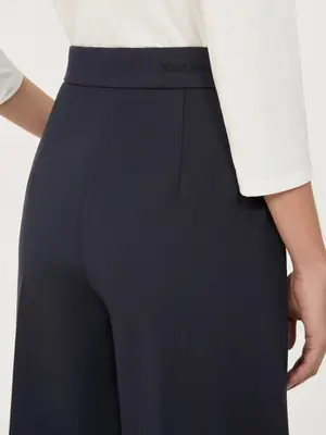 Max Mara Embroidered Logo Wide-leg Trousers